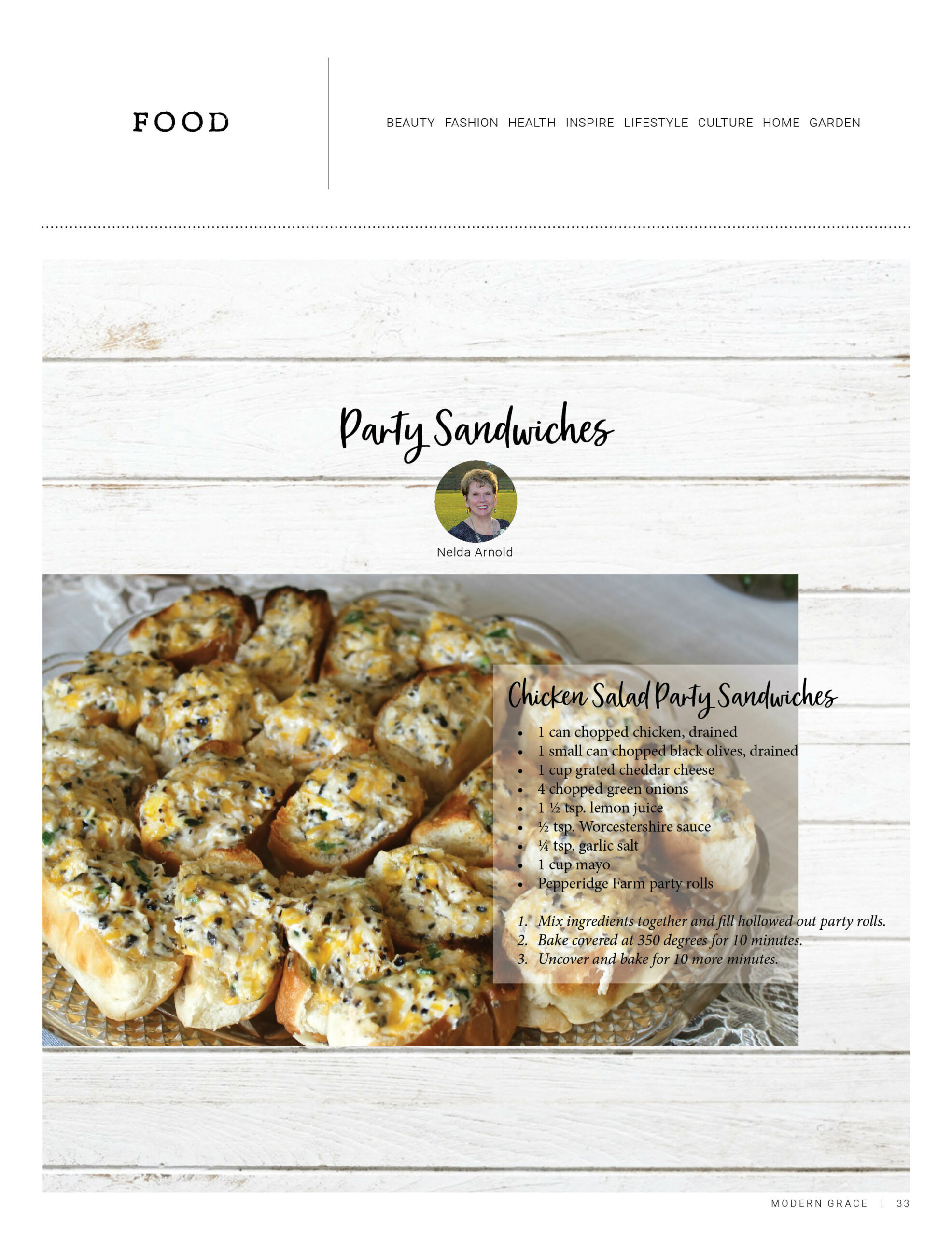 Chicken Salad Party Sandwiches - Modern Grace Magazine